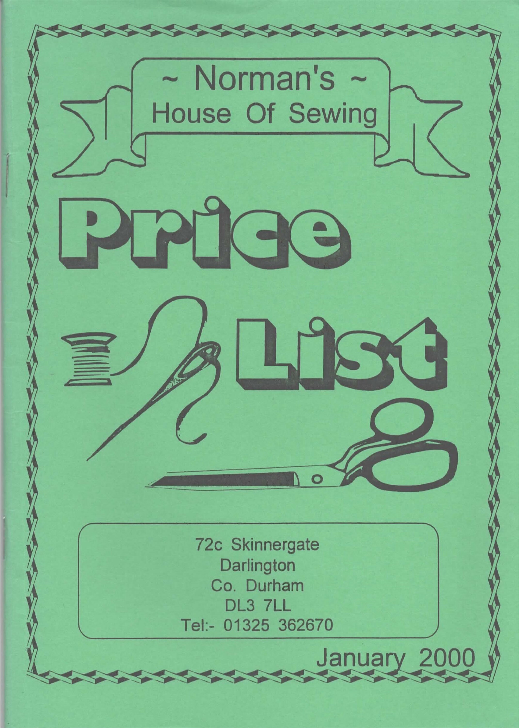 Normans House of Sewing Price List - Skinnergate Darlington County ...