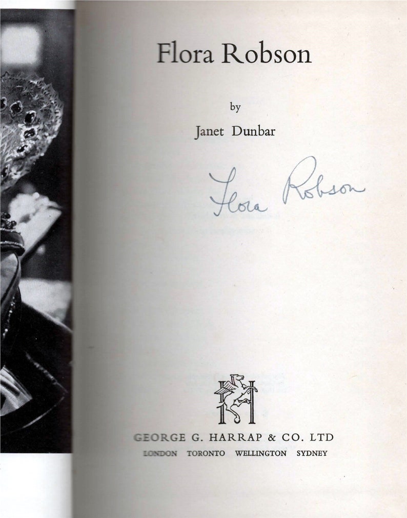 Signed Flora Robson by Janet Dunbar. 1st 1st 1960. - Etsy