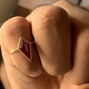 Ruby Kite Cut Engagement Ring | 14k Yellow Gold Ring | Wedding Ring ...
