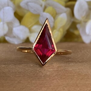 Ruby Kite Cut Engagement Ring | 14k Yellow Gold Ring | Wedding Ring ...
