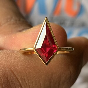 Ruby Kite Cut Engagement Ring | 14k Yellow Gold Ring | Wedding Ring ...