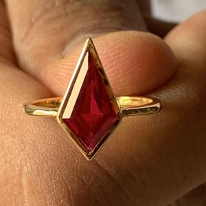 Ruby Kite Cut Engagement Ring | 14k Yellow Gold Ring | Wedding Ring ...