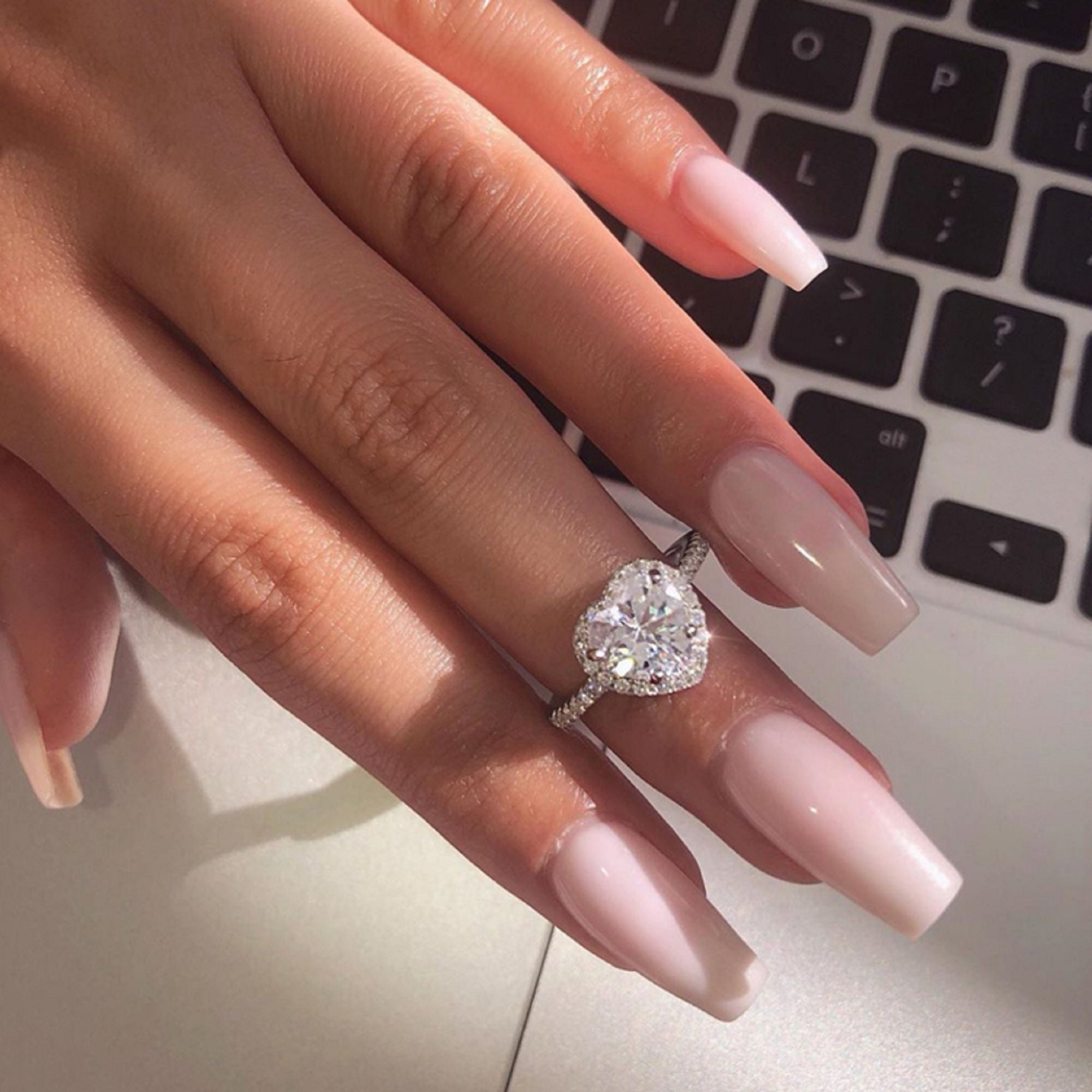 Wedding Heart Diamond Ring Sterling Silver 925/10K/14K/18K Yellow/white ...