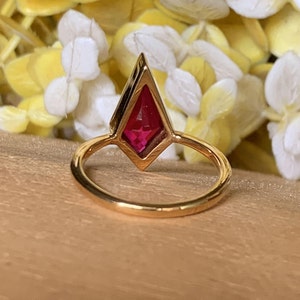 Ruby Kite Cut Engagement Ring | 14k Yellow Gold Ring | Wedding Ring ...