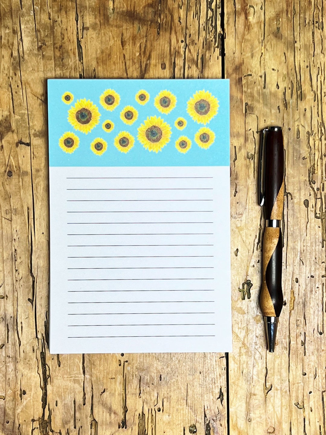 Sunflower Notepad: Watercolor Design, To-do List, Magnetic Back (4x6 ...
