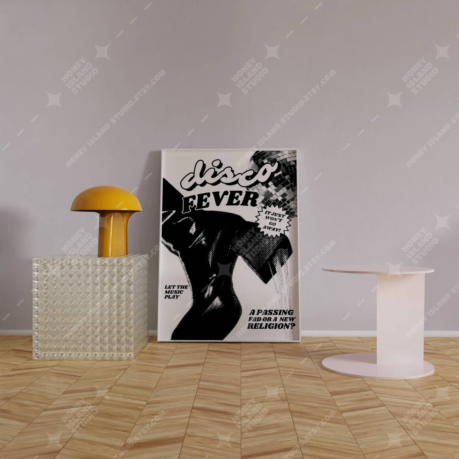 Trendy Wall Art, Disco Print, Retro Newspapers Art, Disco Ball, Digital ...