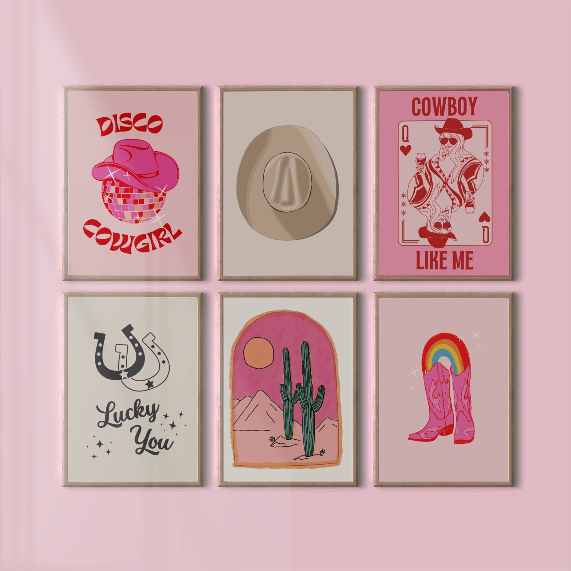 Set of 6 Disco Cowgirl Prints Nashville Gallery Prints - Etsy