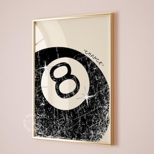 8 Ball Print Funky Ball 8 Chance Groovy Posters Dorm Room Decor, Funky ...