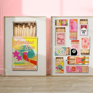 Martini Vintage Matchbox, Cocktail Retro Poster Bar Cart Preppy Dorm ...