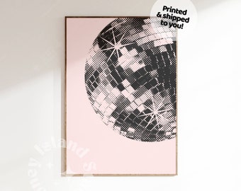 Disco Ball Poster, Mirror Ball Print, Funky Disco Poster, Mirror Ball ...