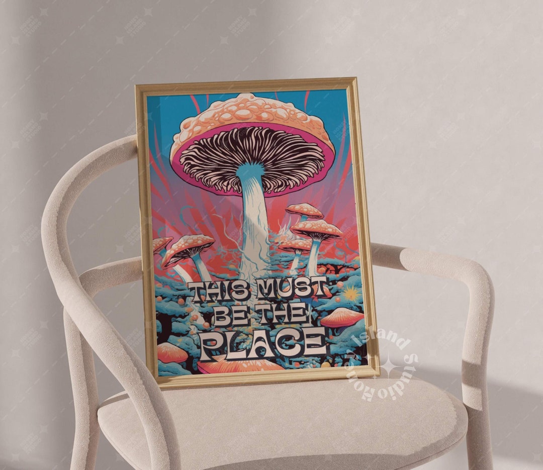 Retro 70s Mushroom Art Print, This Must Be the Place Poster - Etsy