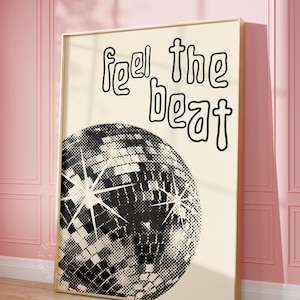 Disco Ball Print, Retro Disco Ball Poster, Retro Home Decor, Printable ...