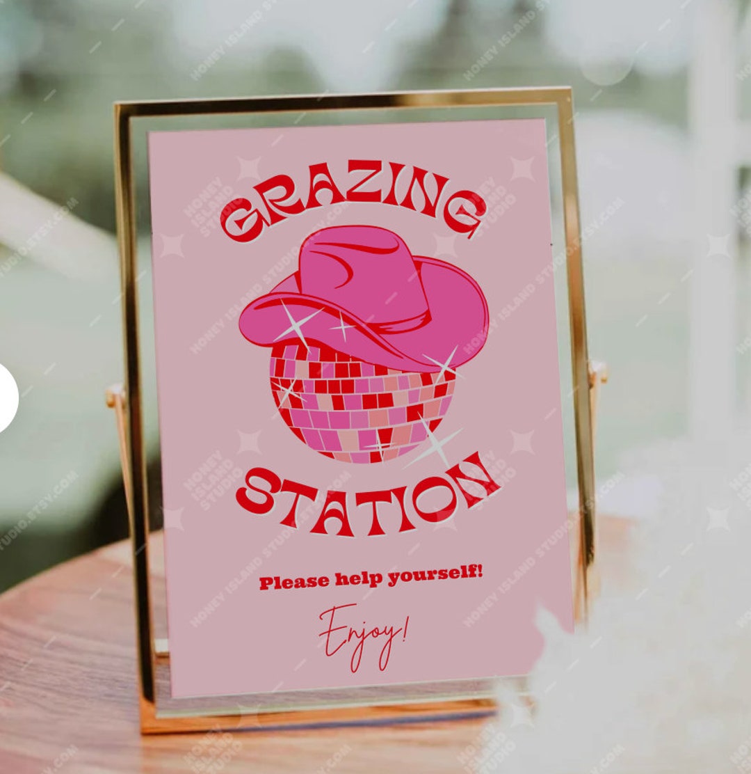 Disco Cowgirl Grazing Station Invite Template, Grazing Station Western ...