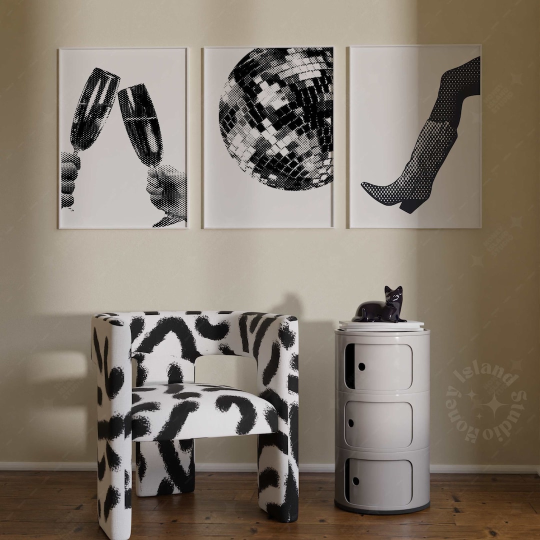 Funky Disco Prints, Set of 3, Groovy Dorm Decor (digital Download) - Etsy