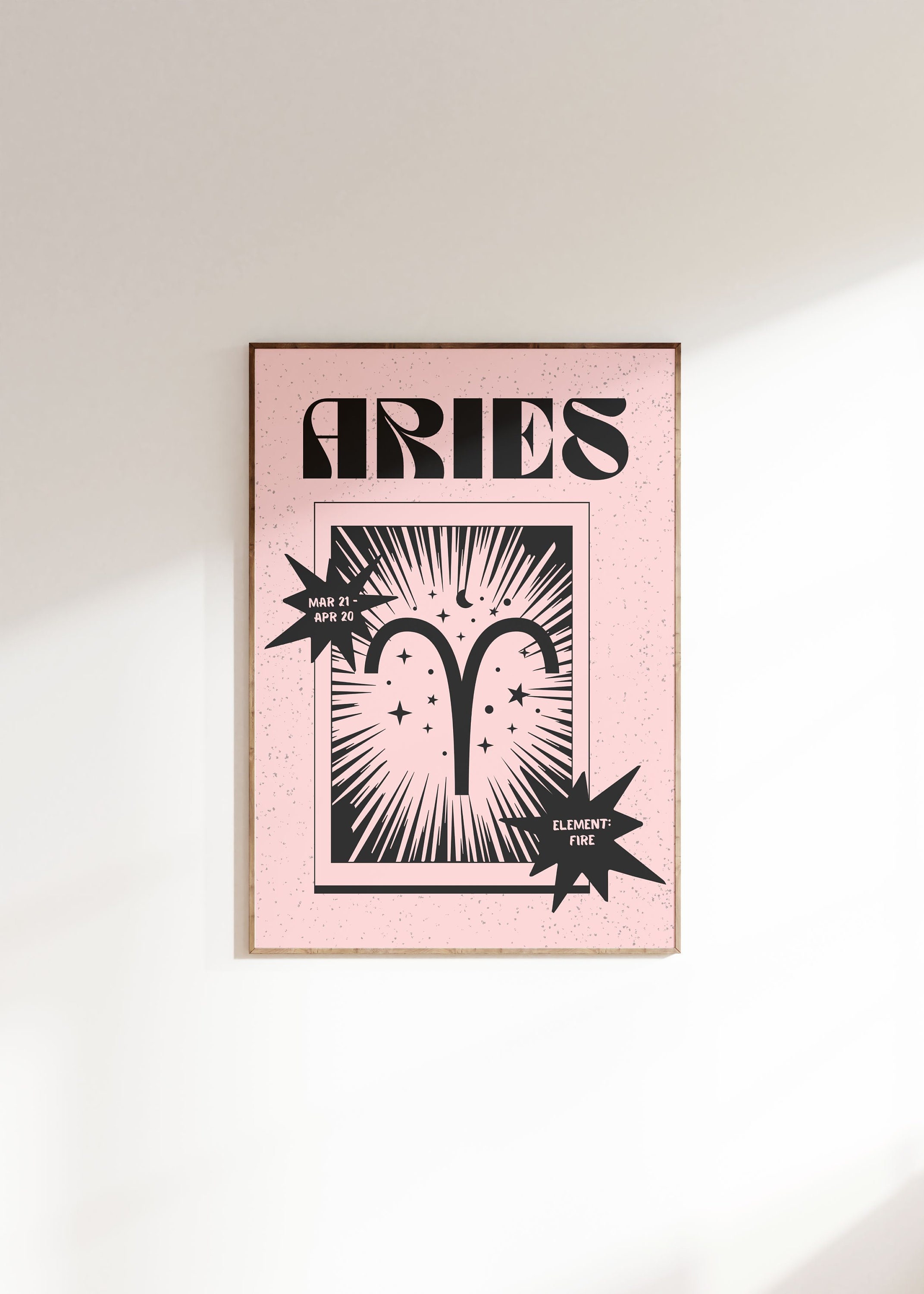 Aries Poster Aries Zodiac Wall Print Retro Wall Decor - Etsy