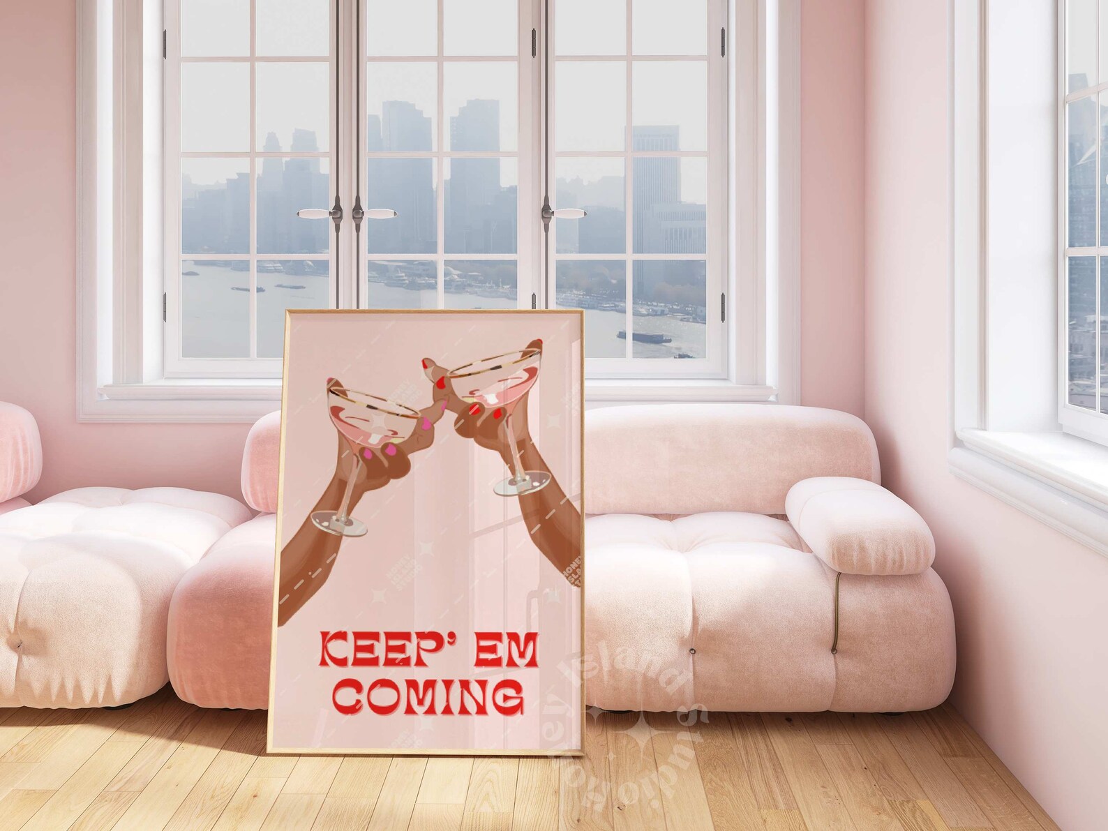 Keep 'em Coming, Bar Cart Prints, Funky Cheers Cocktail Print ...