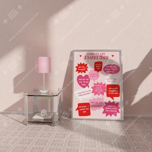Ways to Say I Love You Poster, Ways to Say I Love You Print Gift, Bar ...