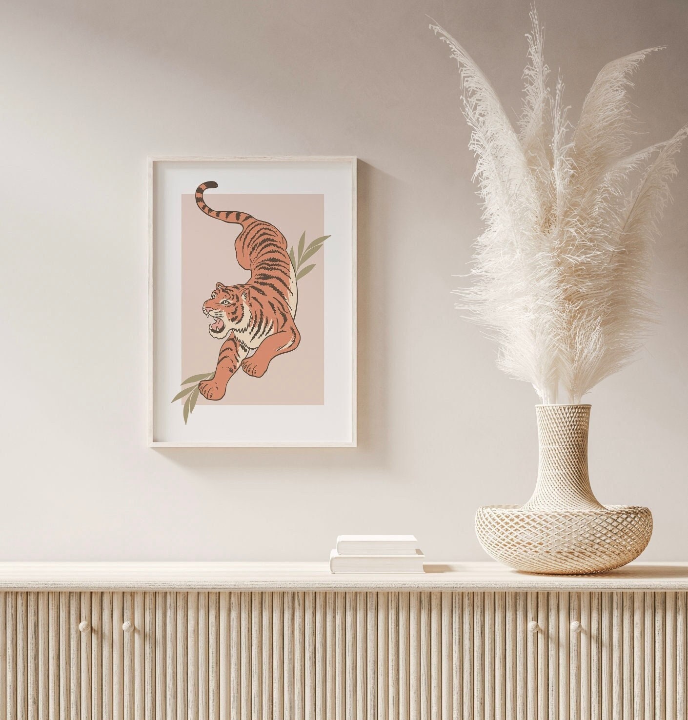 Tiger Printable Poster Boho Tiger Prints Burnt Orange Decor | Etsy