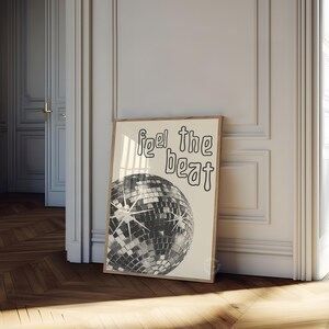 Disco Ball Print, Retro Disco Ball Poster, Retro Home Decor, Printable ...