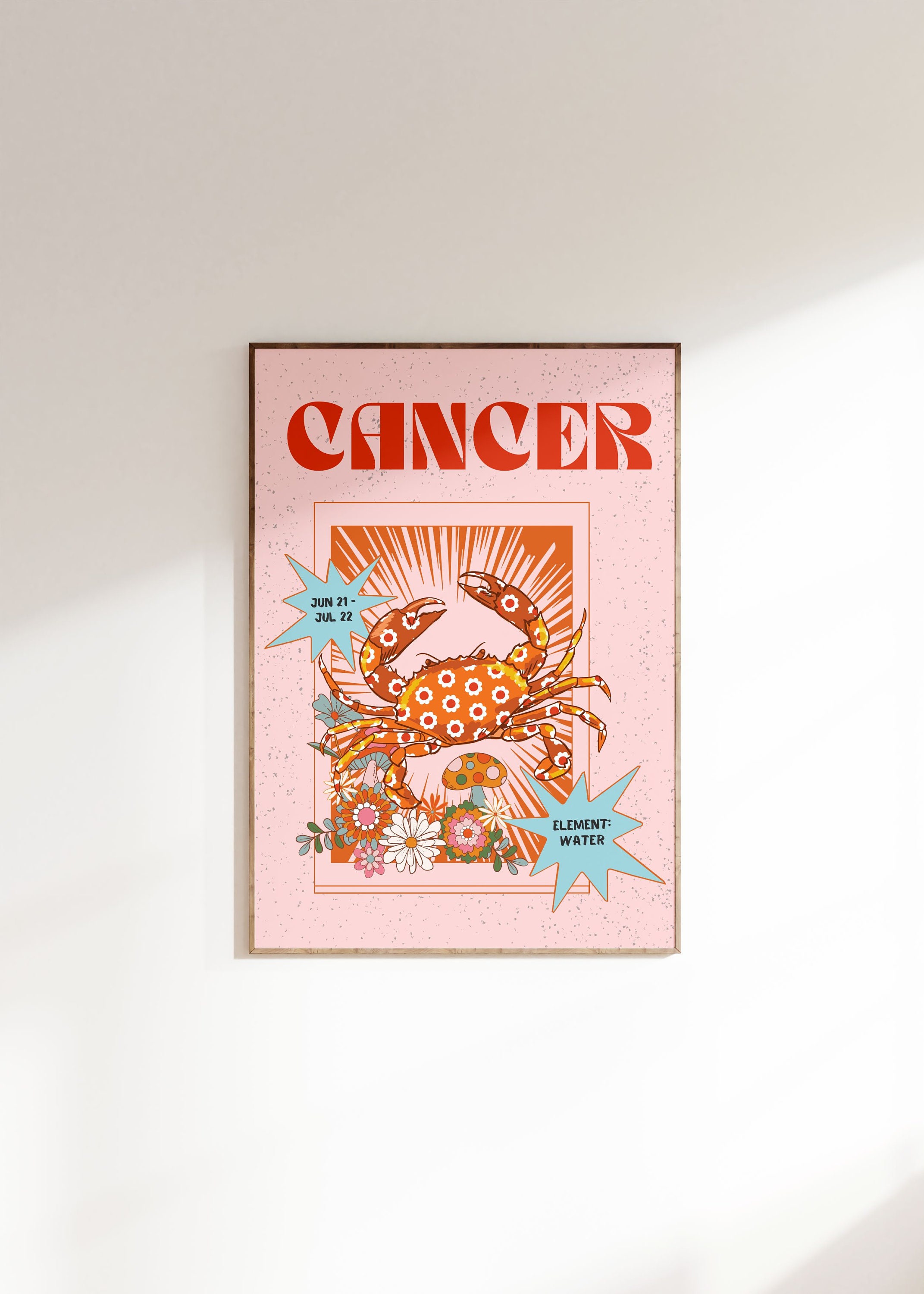 Cancer Poster Zodiac Cancer Print Retro Wall Decor Digital - Etsy