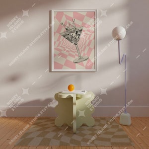 Pink Funky Martini Cocktail Print Pink Cocktail Poster Bar - Etsy