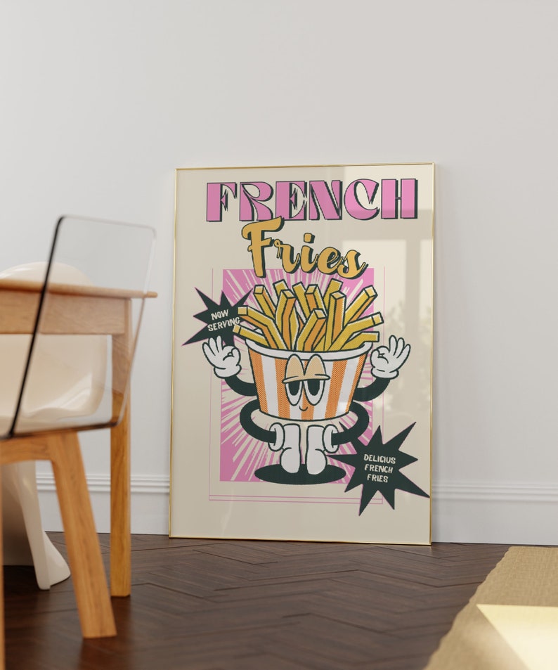 French Fries Print Retro French Fries Poster French Fries - Etsy