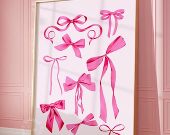 Pink Bow Coquette Hair Ribbon Coastal Cowgirl Decor Preppy Aesthetic ...