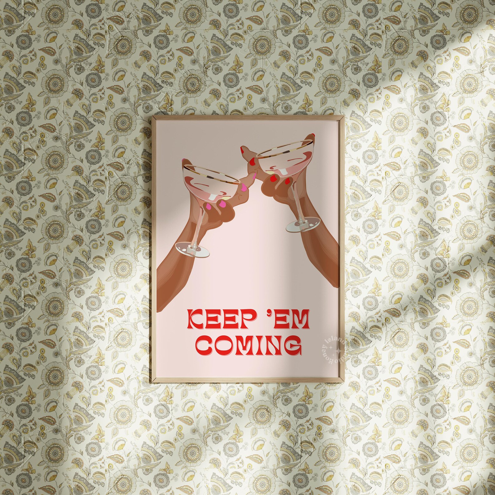 Keep 'em Coming, Bar Cart Prints, Funky Cheers Cocktail Print ...