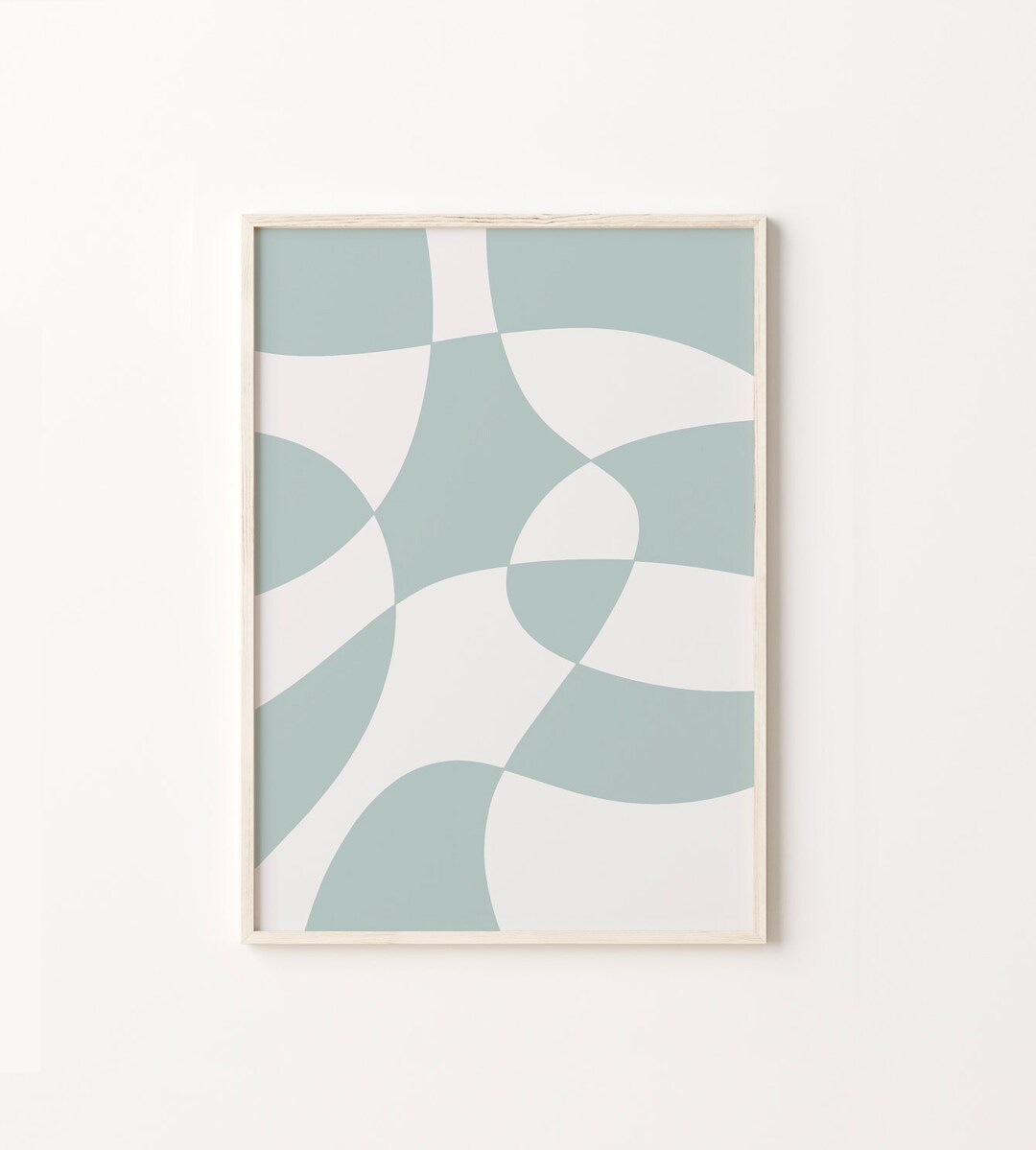 Checkered Print, Sage Green Checkers Print, Printable Art, Abstract ...