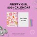2024 Calendar Daily Planner Preppy Girl Pink Orange, 2024 Dorm Calendar ...