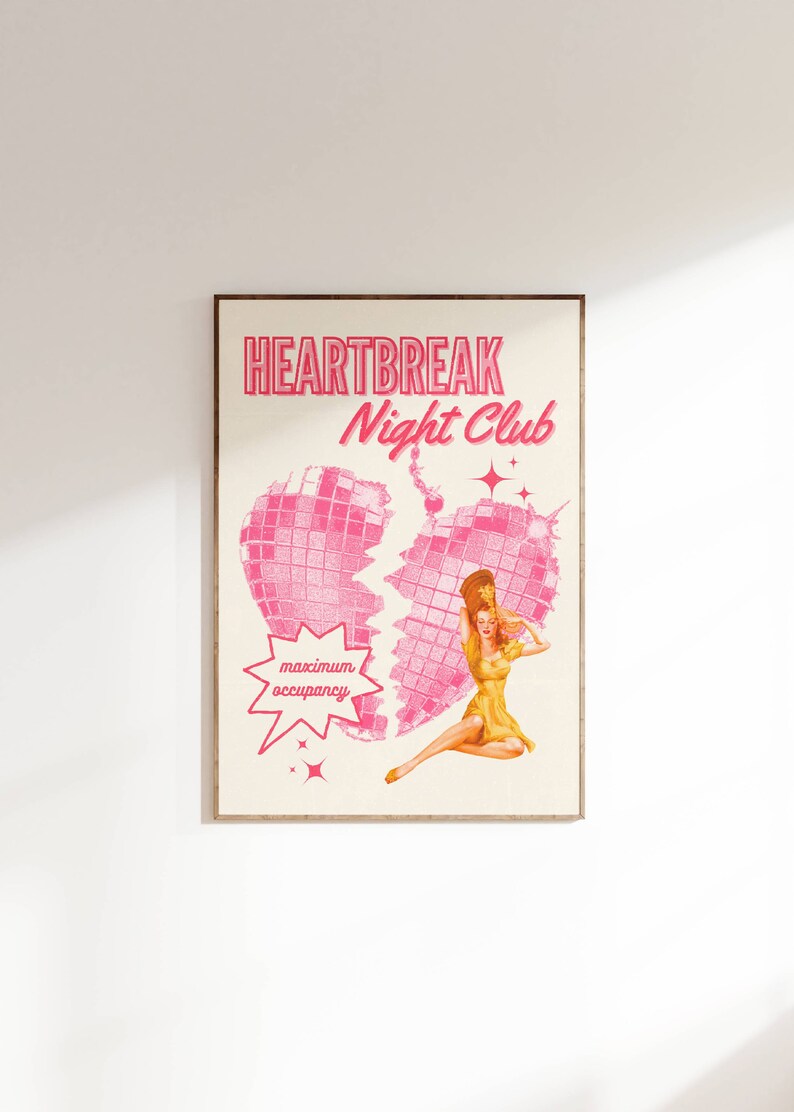Heartbreak Disco Poster Retro Disco Collage Girly Preppy - Etsy