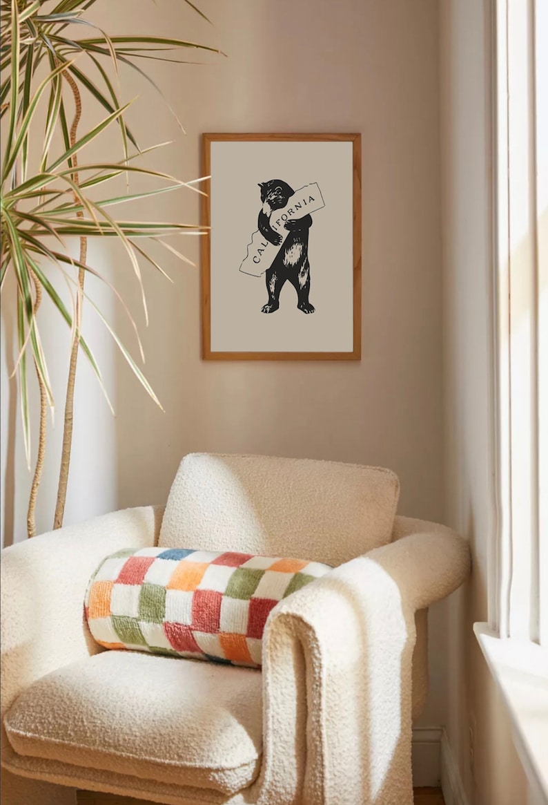 California Bear Hug Print California Bear Illustration - Etsy