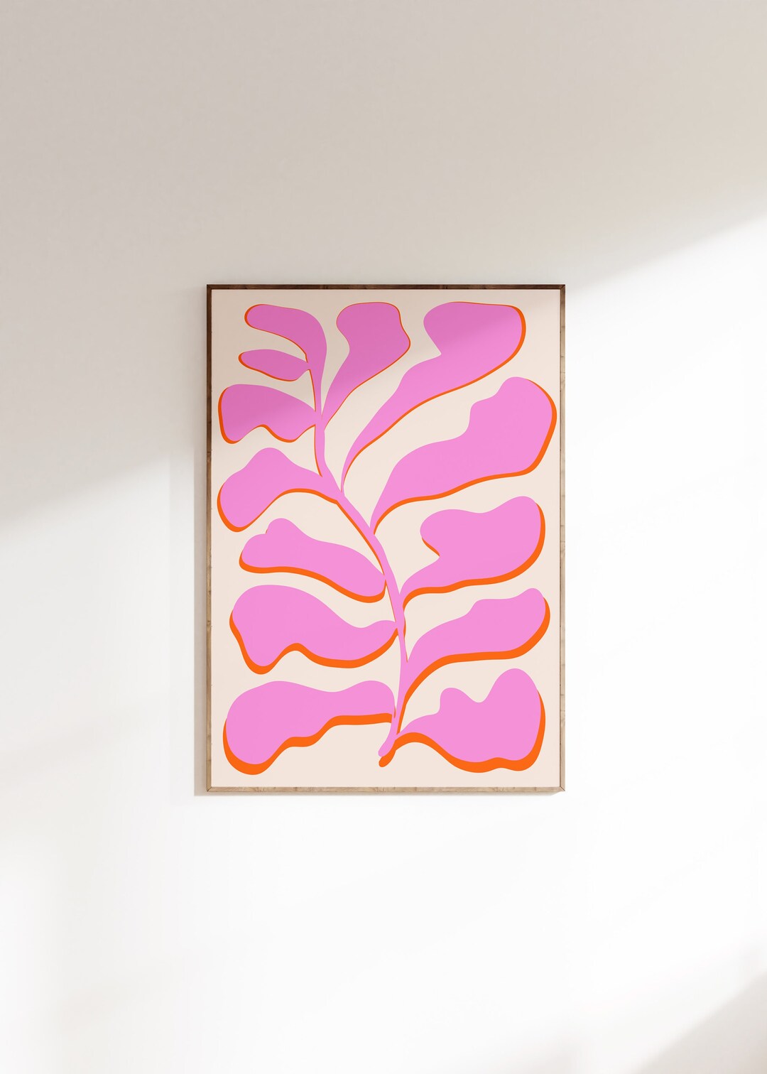 Pink Plant, Pink Sea Leaf Wall Art, Printable Coral Wall Art, Sea Plant ...