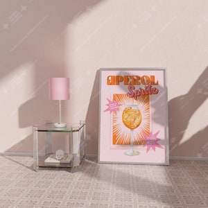 Aperol Spritz Print Retro Aperol Sprint Poster, Retro Cocktail Drink ...