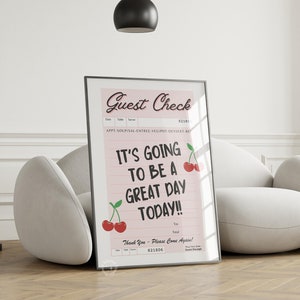 Guest Check Its Going to Be a Great Day Today Cherries Print, Cherry ...
