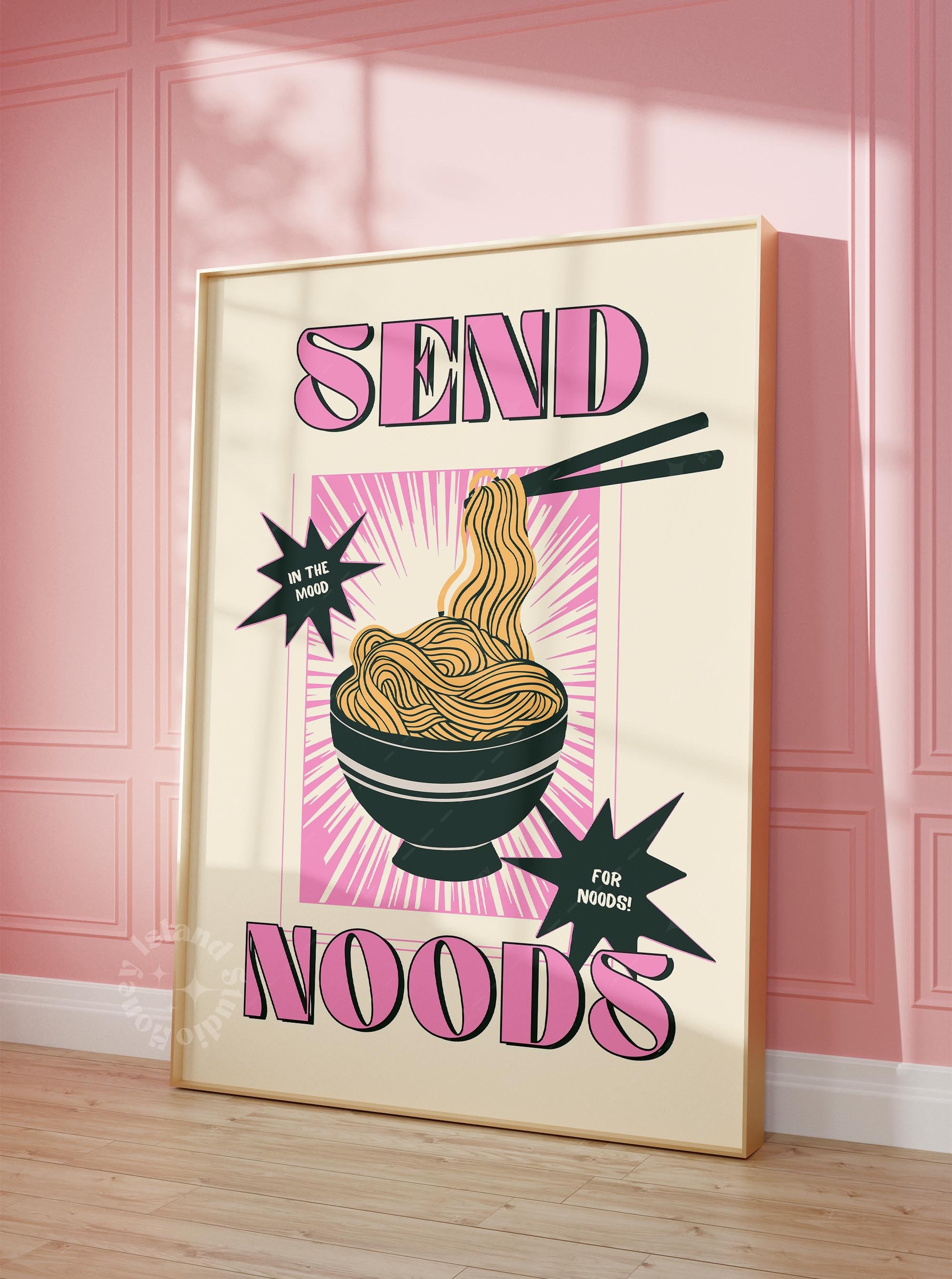 Send Noods Print: Retro Kitchen Wall Art (UNFRAMED) - Etsy