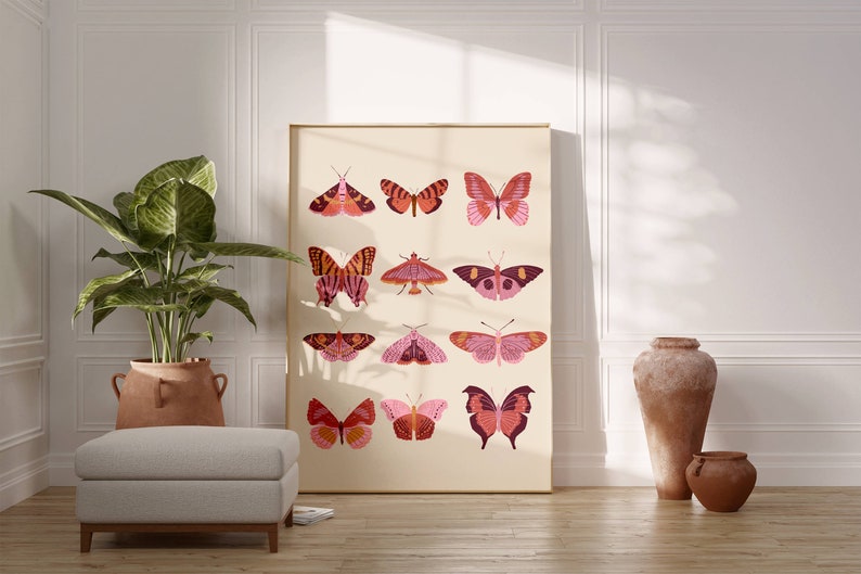 Vintage Butterfly Print Moth Collection Wall Art Digital - Etsy