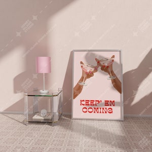 Keep 'em Coming, Bar Cart Prints, Funky Cheers Cocktail Print ...