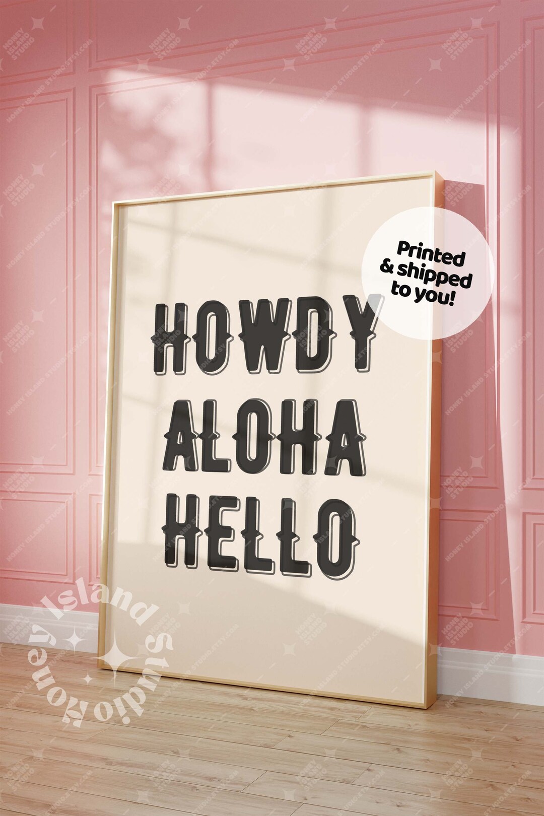 Howdy Aloha Hello Print, Aloha Howdy Hello Typography, Western Prints ...