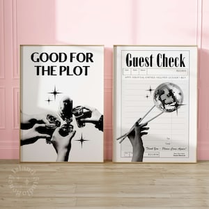 Good for the Plot Print Bar Cart Decor Black White Funky Prints Dorm ...