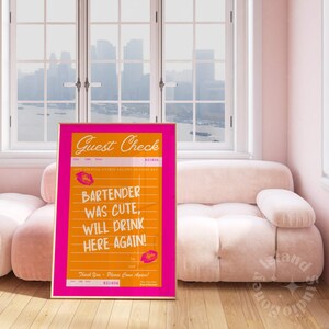Pink Orange Wall Art, Set of 3 Prints Gallery, Preppy Funky Prints ...
