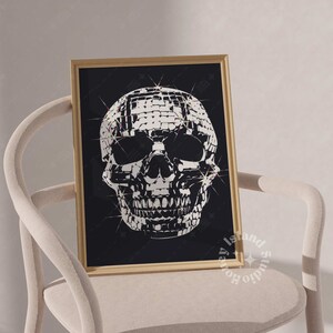 Halloween Wall Art , Disco Skeleton Bar Cart Wall Art, Halloween Decor ...