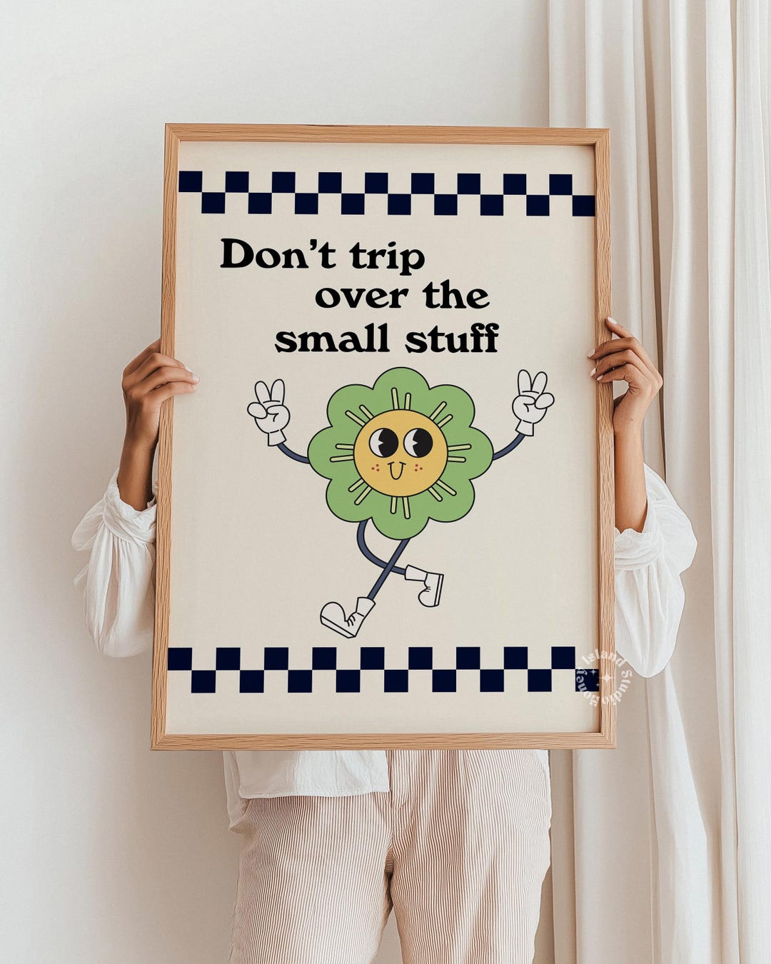 Don't Trip Over the Small Stuff Print, Colourful Retro Art, Groovy ...