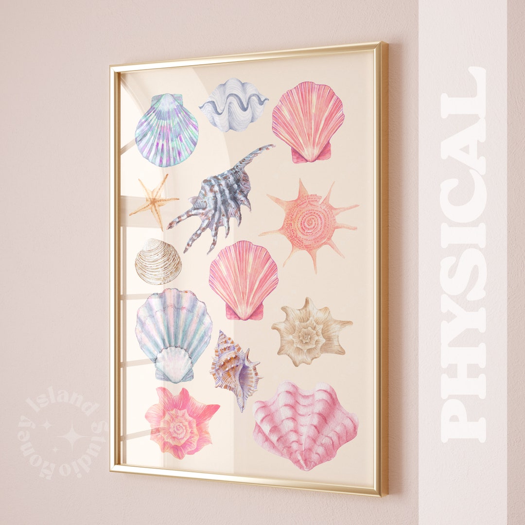 Seashell Art Print, Coastal Cowgirl Decor, Beach House Poster (UNFRAMED ...