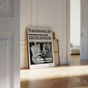 Champagne Newspapers Print,new York Clink Clink News, Trendy Bar Cart ...