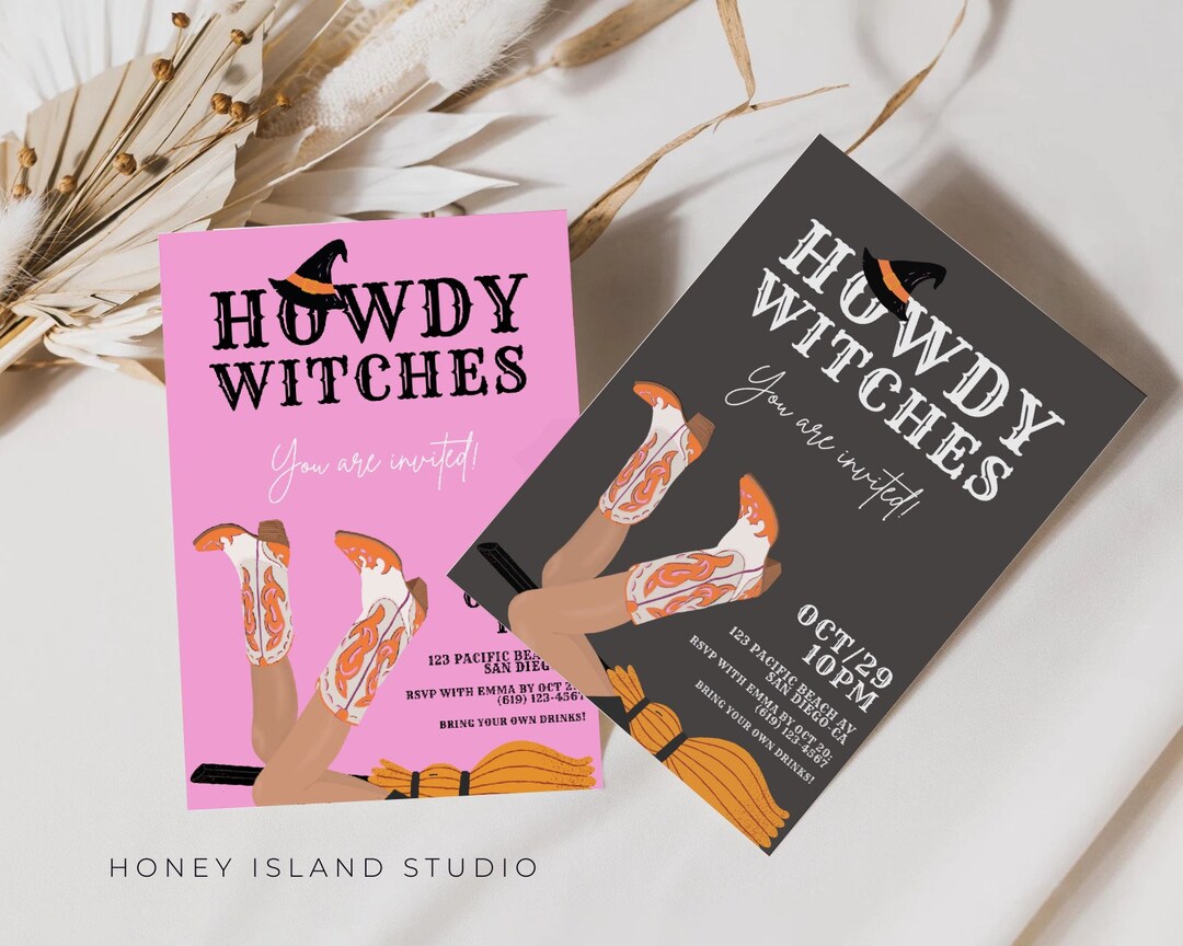 Halloween Party Invitation Template, Howdy Invitation for Cowgirl ...