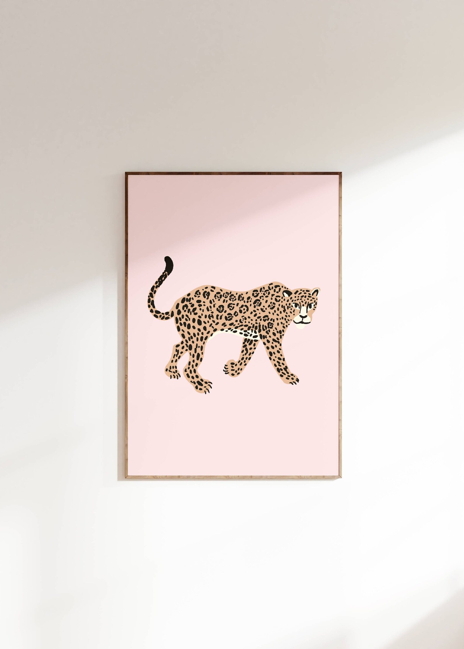 Jaguar Wall Art Print Boho Leopard Printable Art Pink Jaguar - Etsy