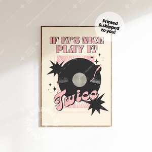 Retro Music Print, If It's Nice Play It Twice Quote Wall Art - Etsy