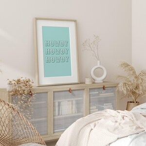 Turquoise Howdy Sign, Instant Download, Printable Art, Teal Western ...