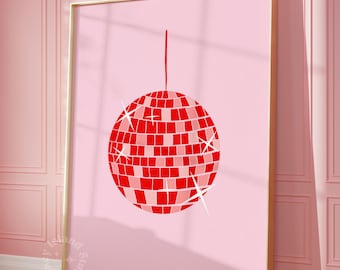 Sunset Sparkle Disco Ball Digital Print - Etsy